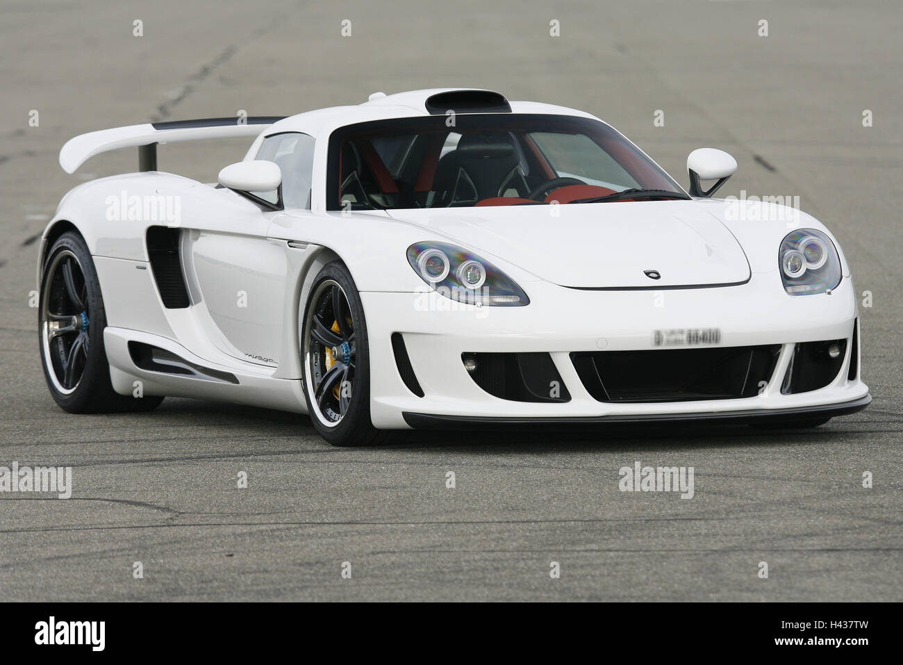 Porsche Gemballa Mirage GT, white, front view, aslant, car, outside ...