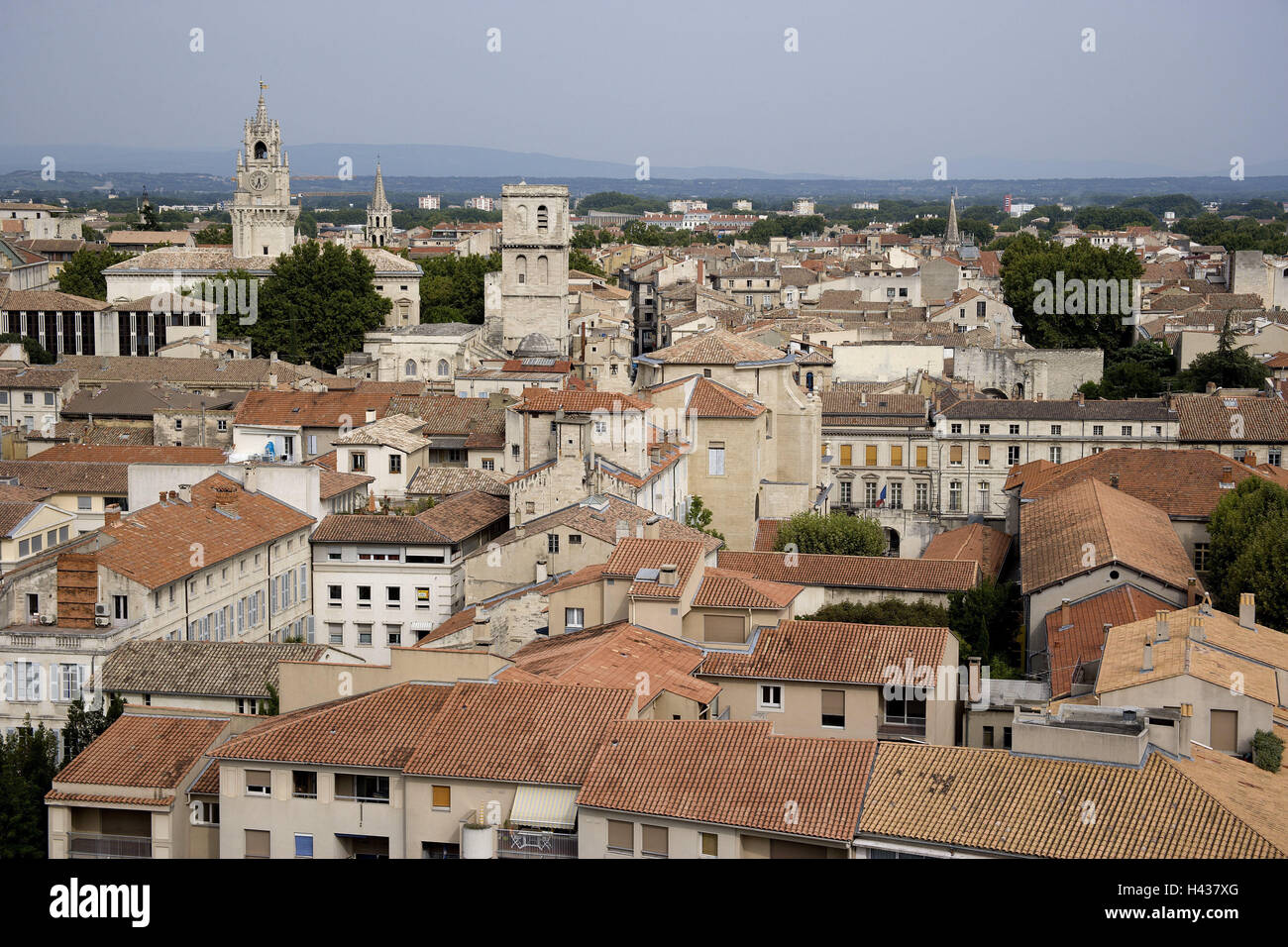 France, Provence, Avignon, town view, pope's palace, town, palace de ...