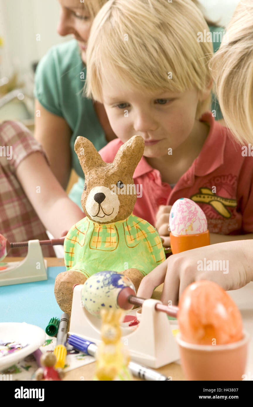 Easter, children, Easter eggs, paints, nut, help, happy, Easter feast ...