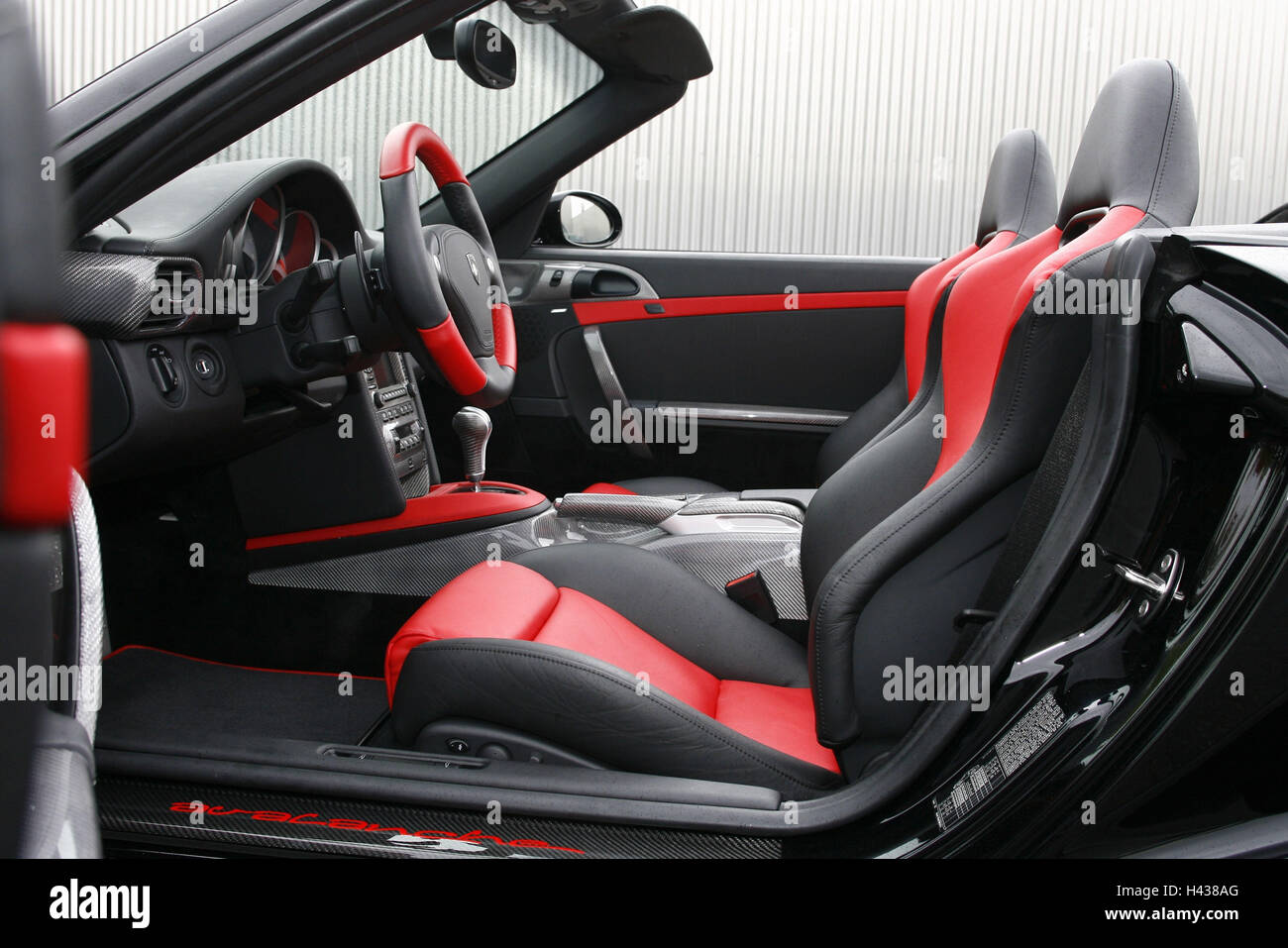 Porsche convertible, Gemballa, black, cockpit Stock Photo - Alamy