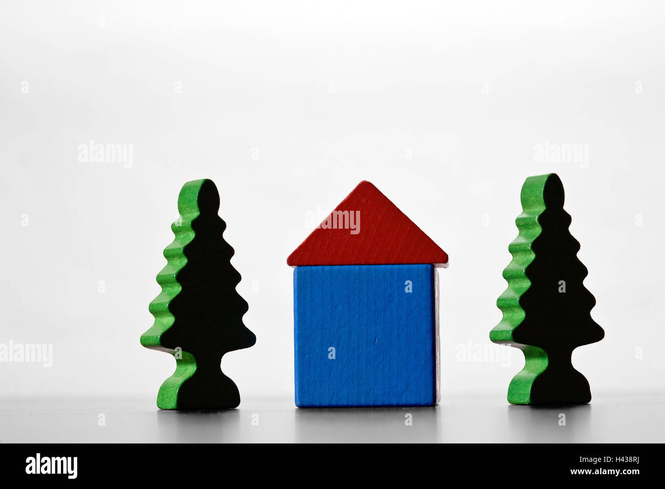 Building blocks, array, wooden house, trees Stock Photo - Alamy