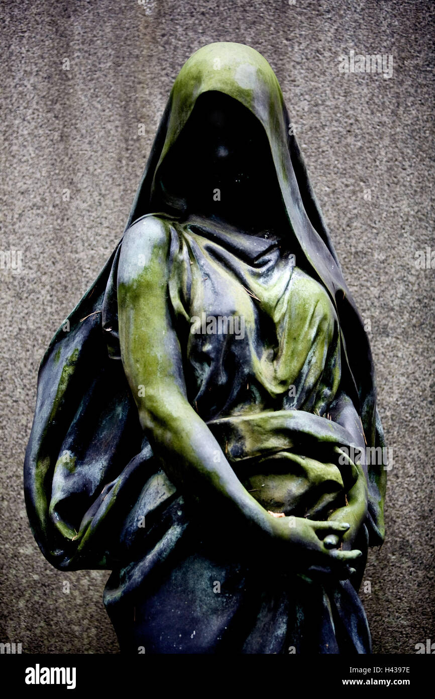 Cemetery, tomb figure, gravestone, tomb, close-up, symbol, grief, death ...