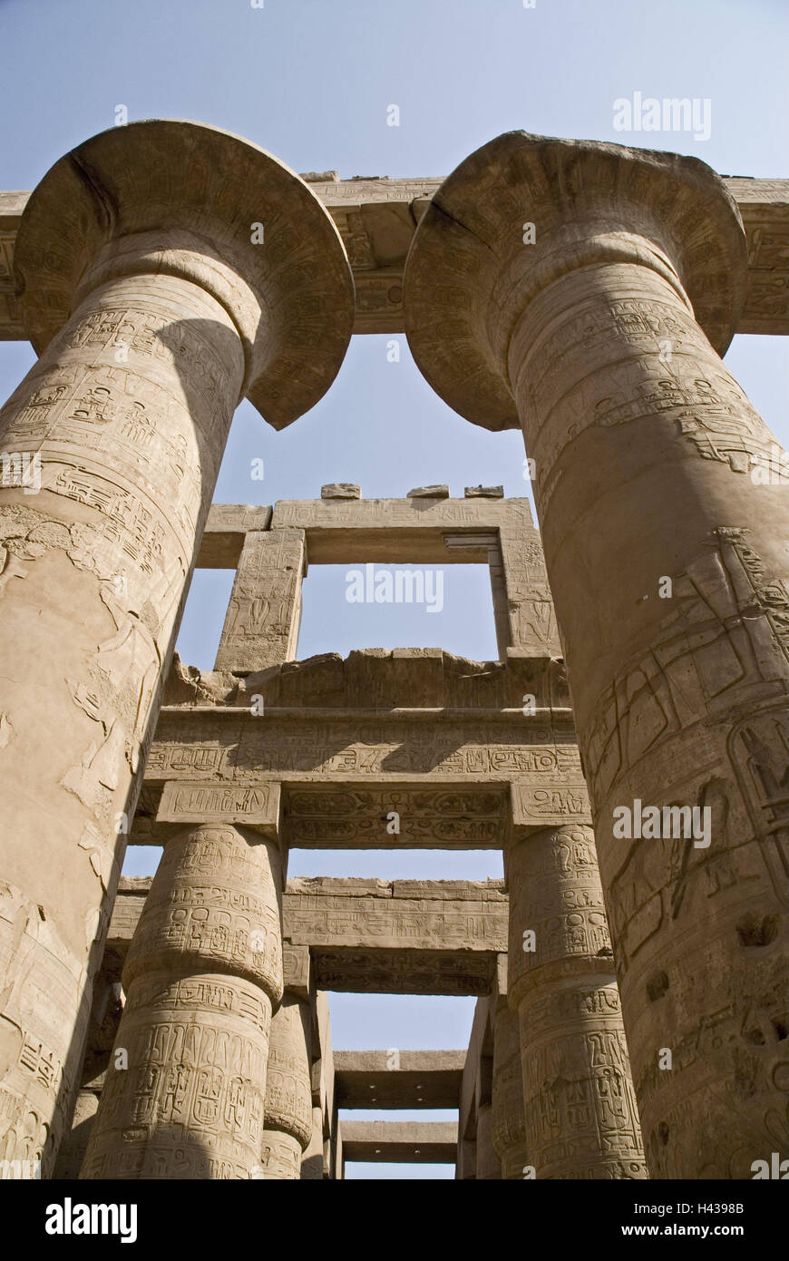 Egypt, Luxor, Karnak temple, portico, Upper Egypt, temple plant, temple ...