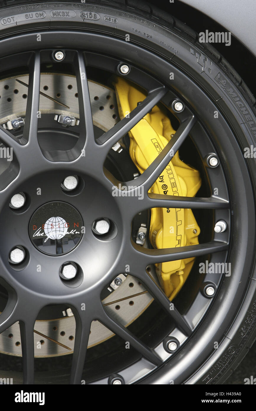 Gemballa Porsche GTR 600 Avalanche, detail, radian, matt black, brake ...