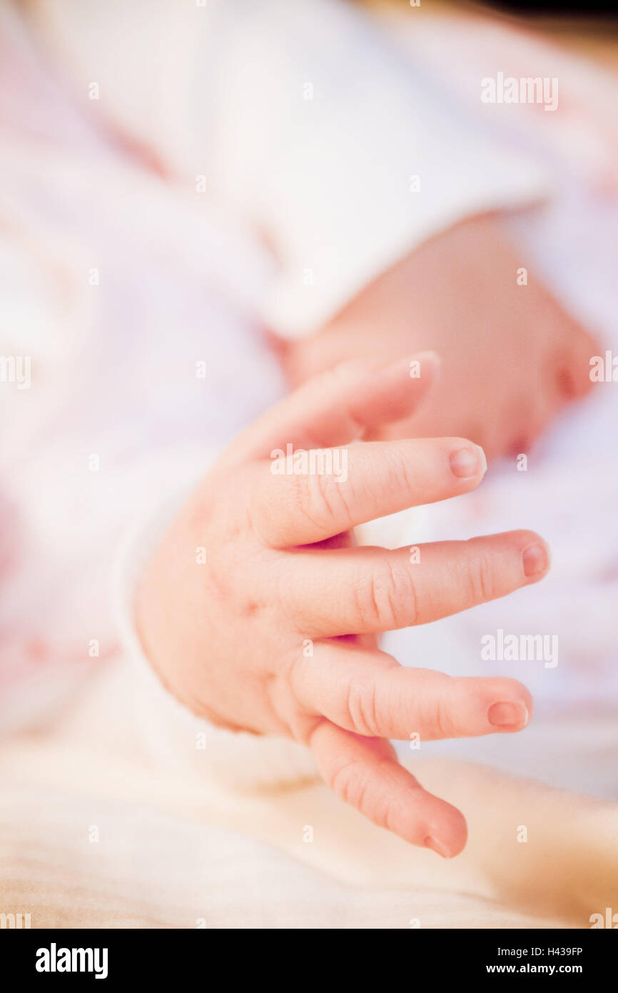 Baby, hand, detail, interior shot, person, infant, newborn child, baby ...