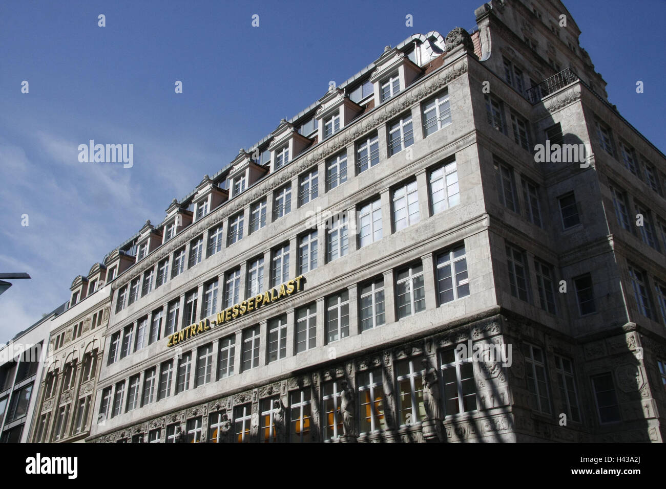 Germany, Saxony, Leipzig, central mass palace, facade, detail, new ...
