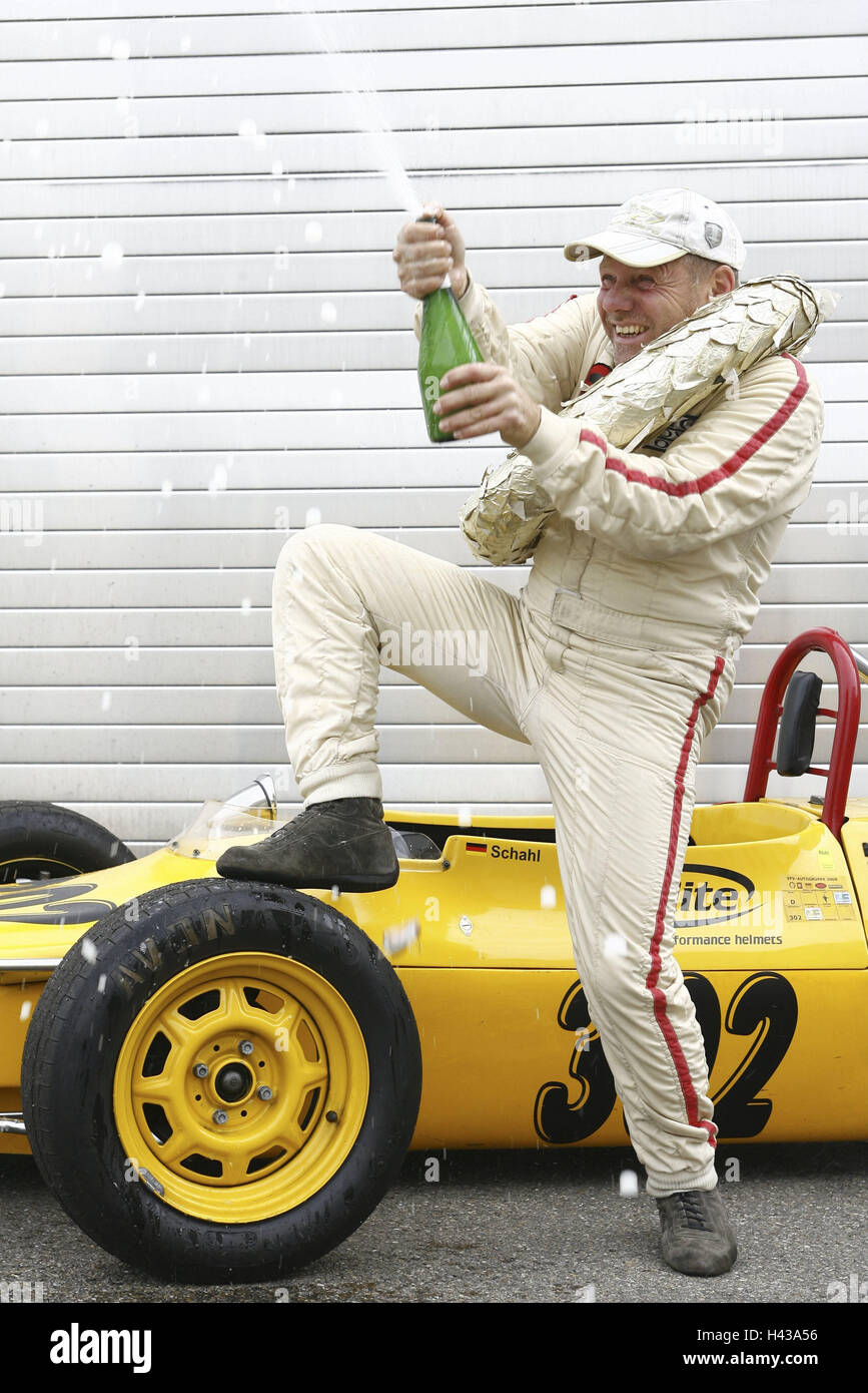 Car racers, winner's rim, Sparkling Wine Bottle, rejoice, racing car ...