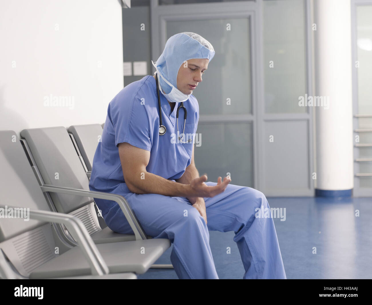 Doctor, houseman, thoughtfully, exhausts, hospital, clinic, operation ...