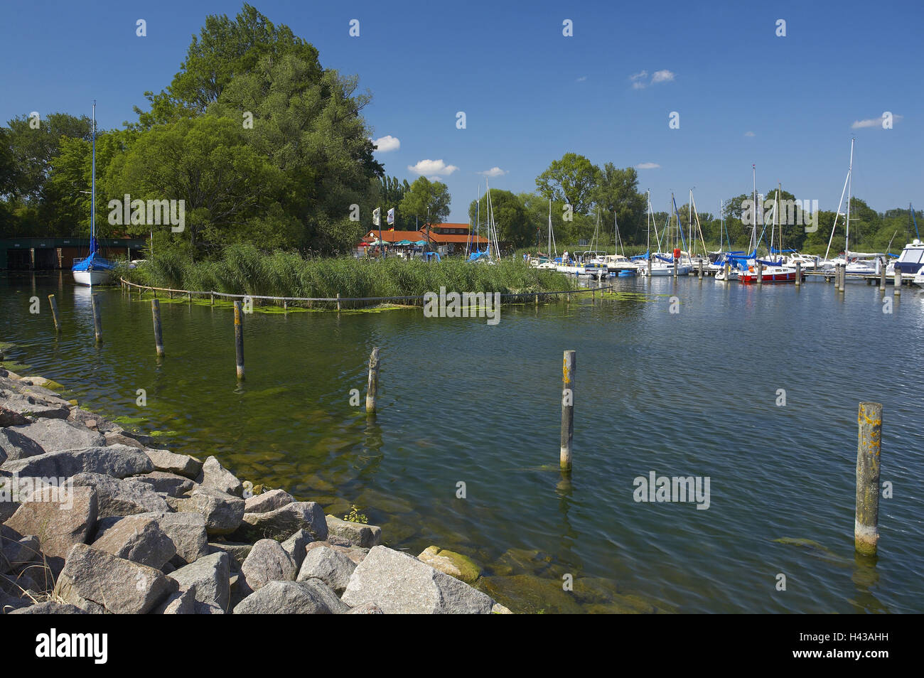 Germany, Mecklenburg lowland plain full of lakes, marina, Müritz Stock ...
