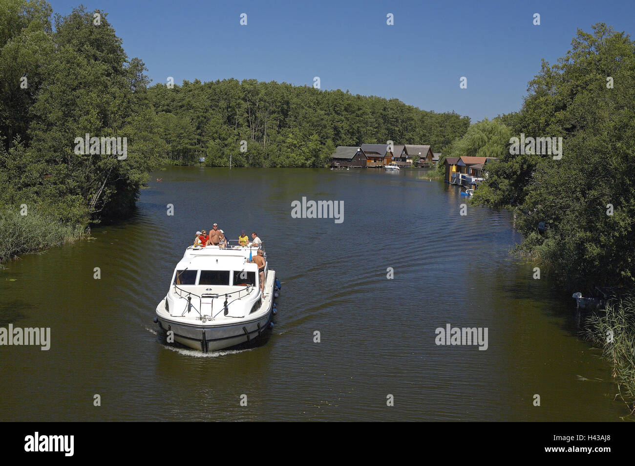 Germany, Mecklenburg lowland plain full lakes, Müritz Elde waterway ...