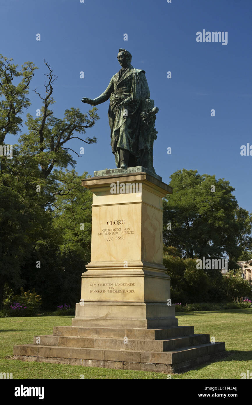 Germany, Mecklenburg, Neustrelitz, castle garden, monument, Grand Duke ...