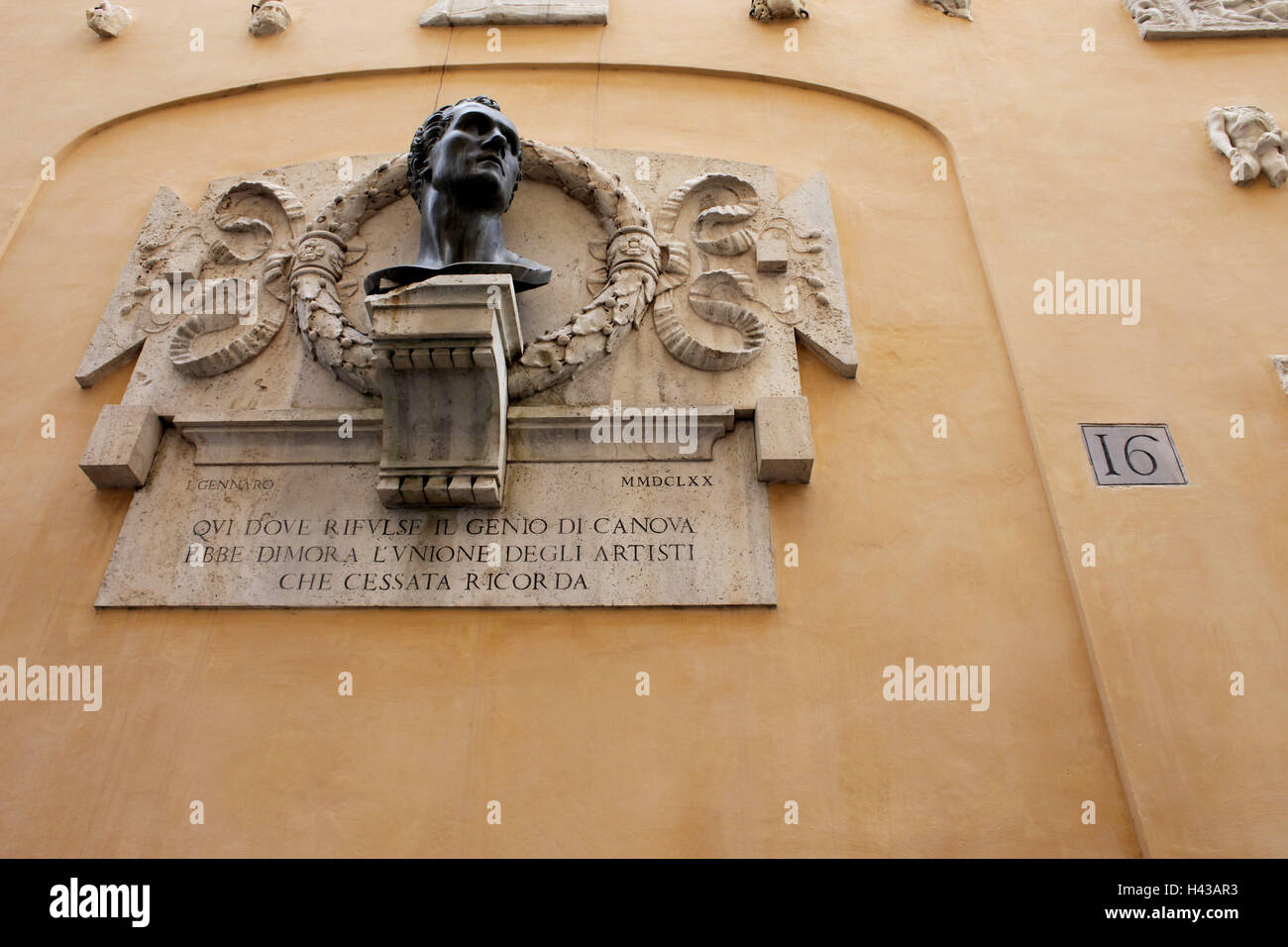 Italy, Rome, via Antonio Canova, studio Canova, facade, detail Stock ...