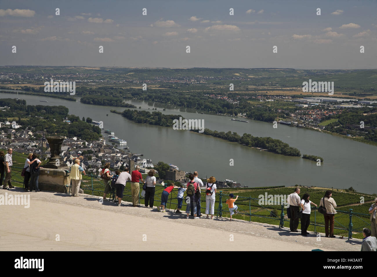 Germany, Hessen, rough home on the Rhine, scenery, view, river Rhine ...