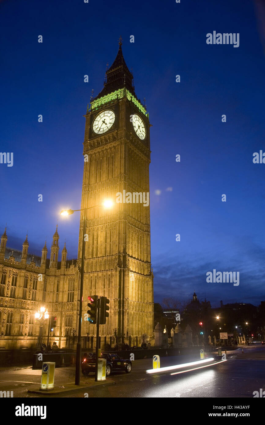 Great Britain, London, Big Ben, lighting, evening Stock Photo - Alamy
