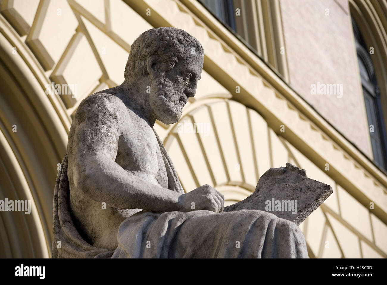 Bavarian state library, statue, detail, Munich, Bavaria, Germany Stock ...