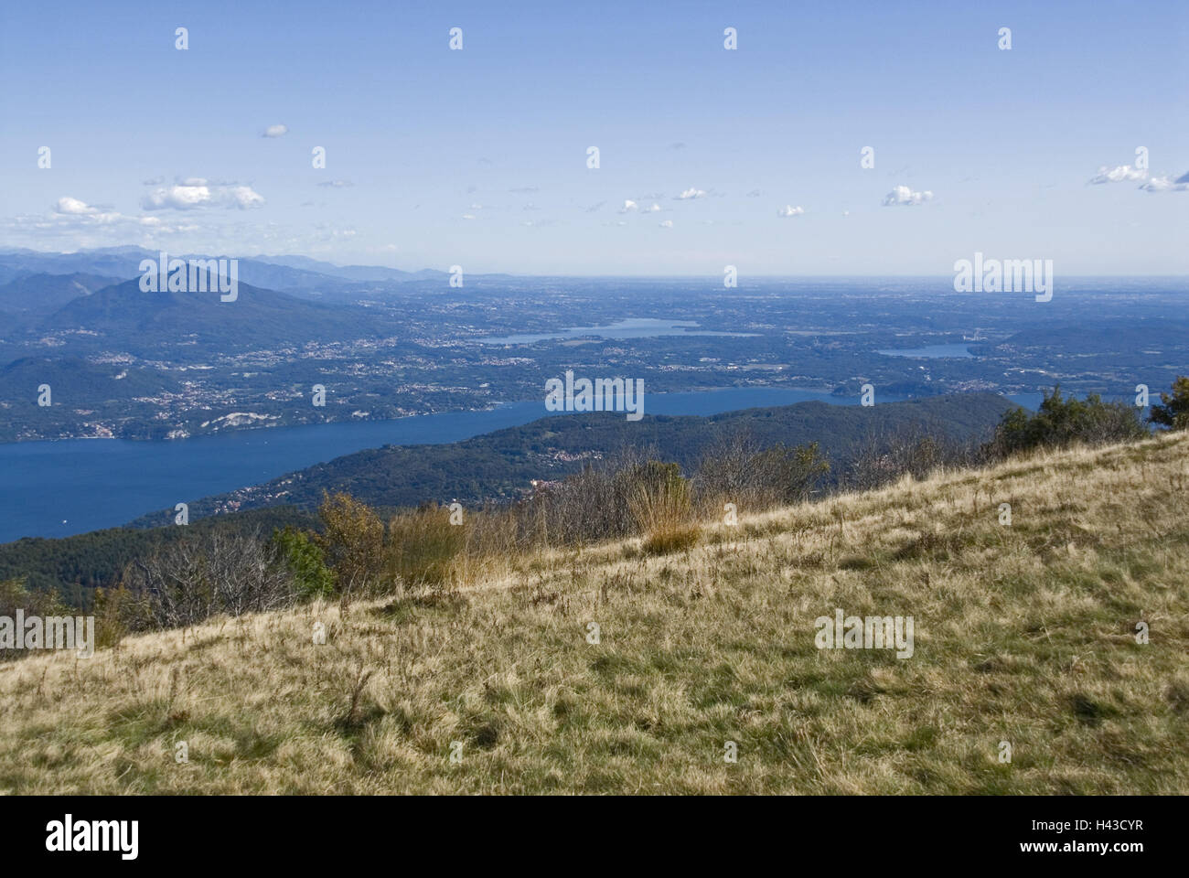 Italy, Piedmont, Monte Mottarone, summit, 1491 m, view, Lago Maggiore ...