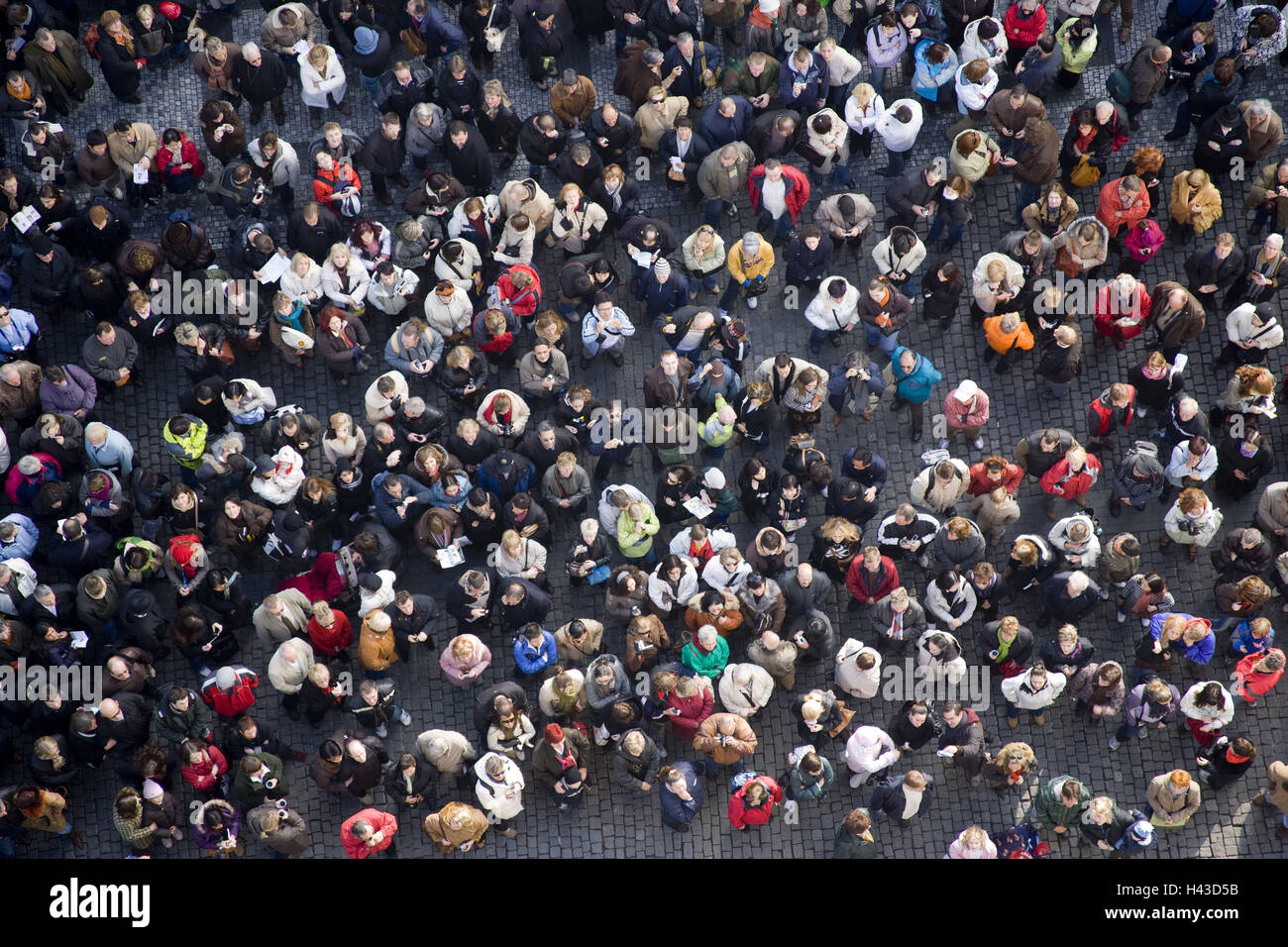 Czech Republic, Prague, square, crowd of people, from above Stock Photo ...