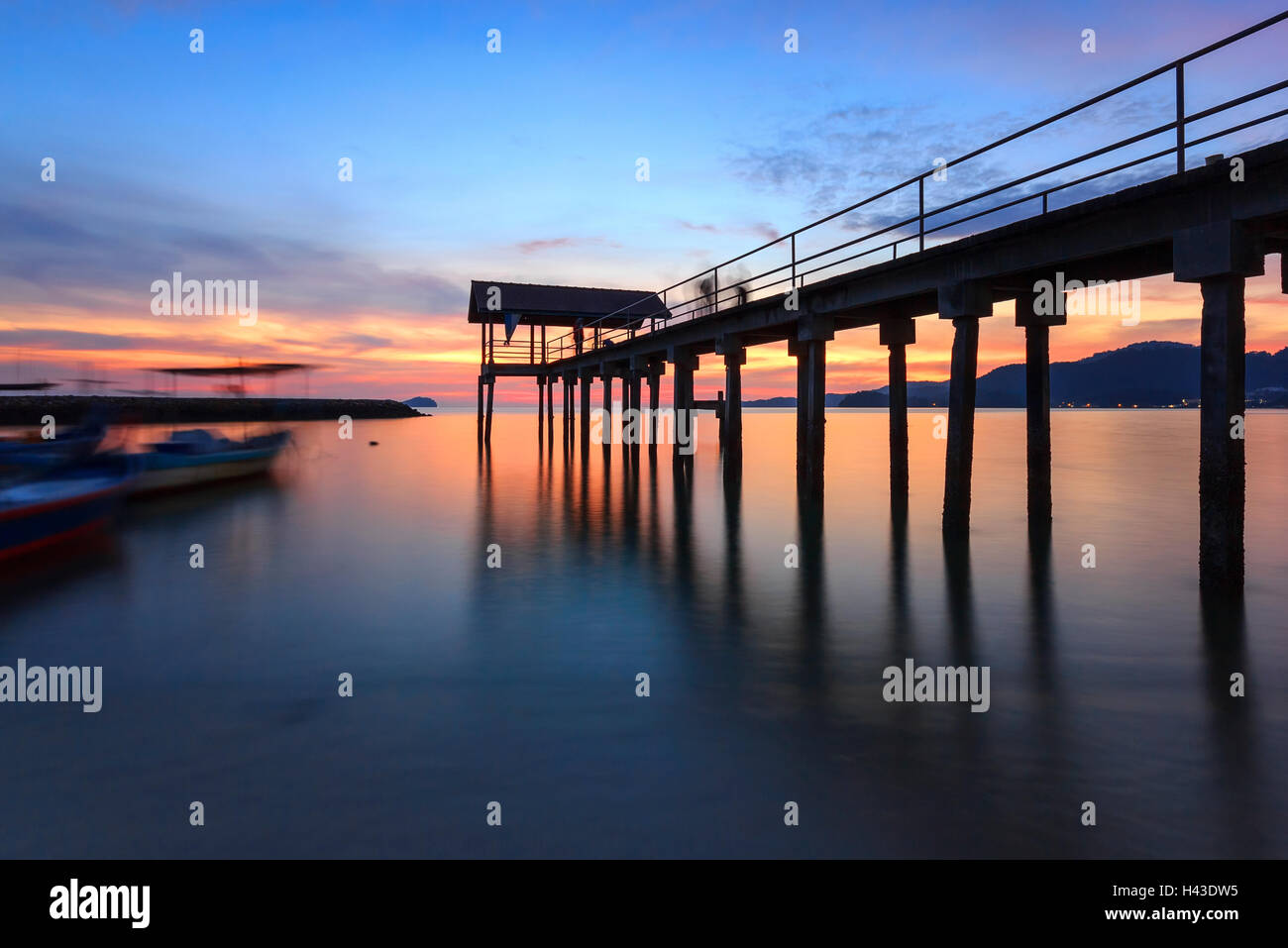 Jetty at sunset, Sungai Batu, Penang, Malaysia Stock Photo - Alamy