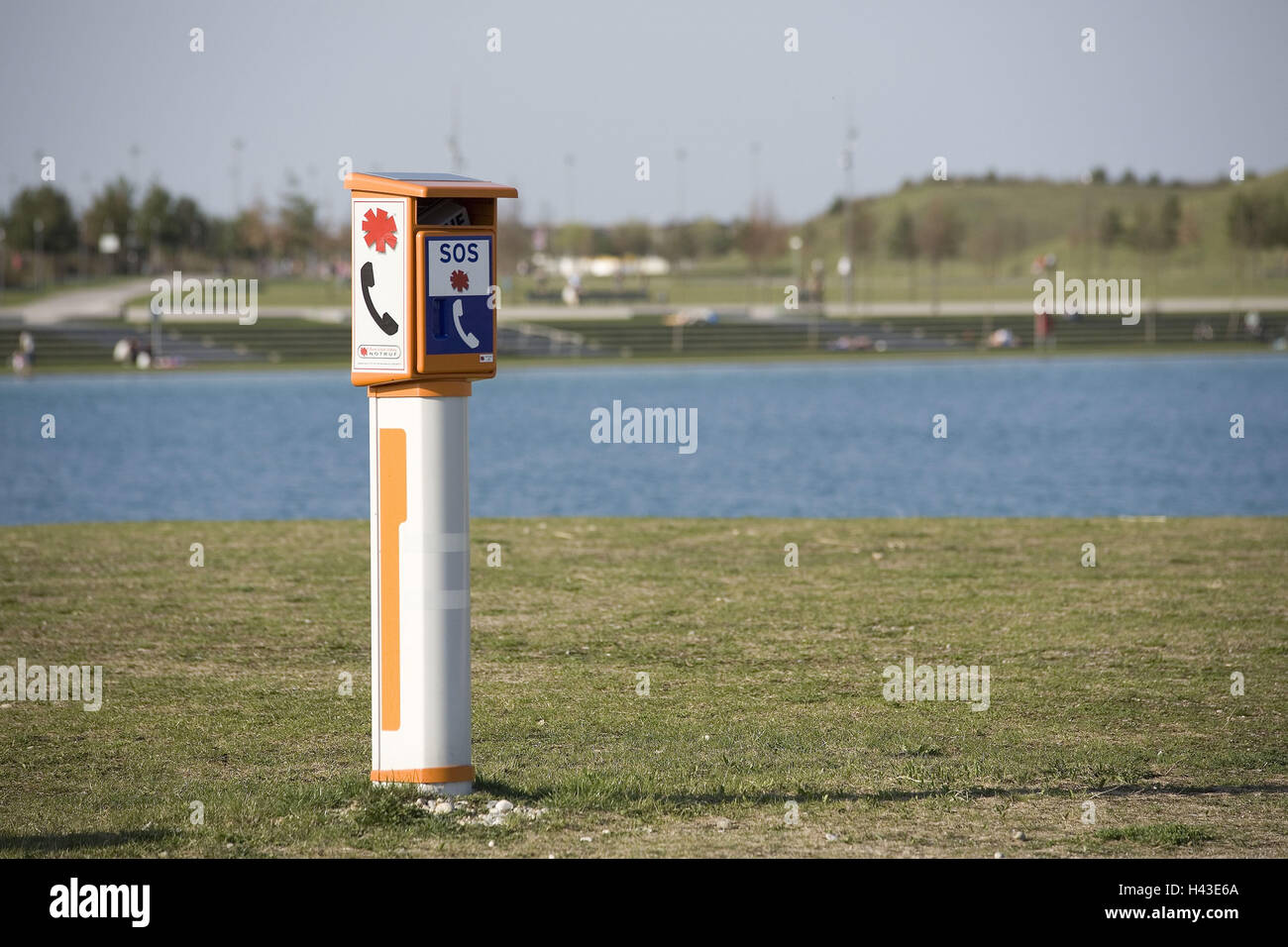Lakeside, emergency call pillar Stock Photo - Alamy