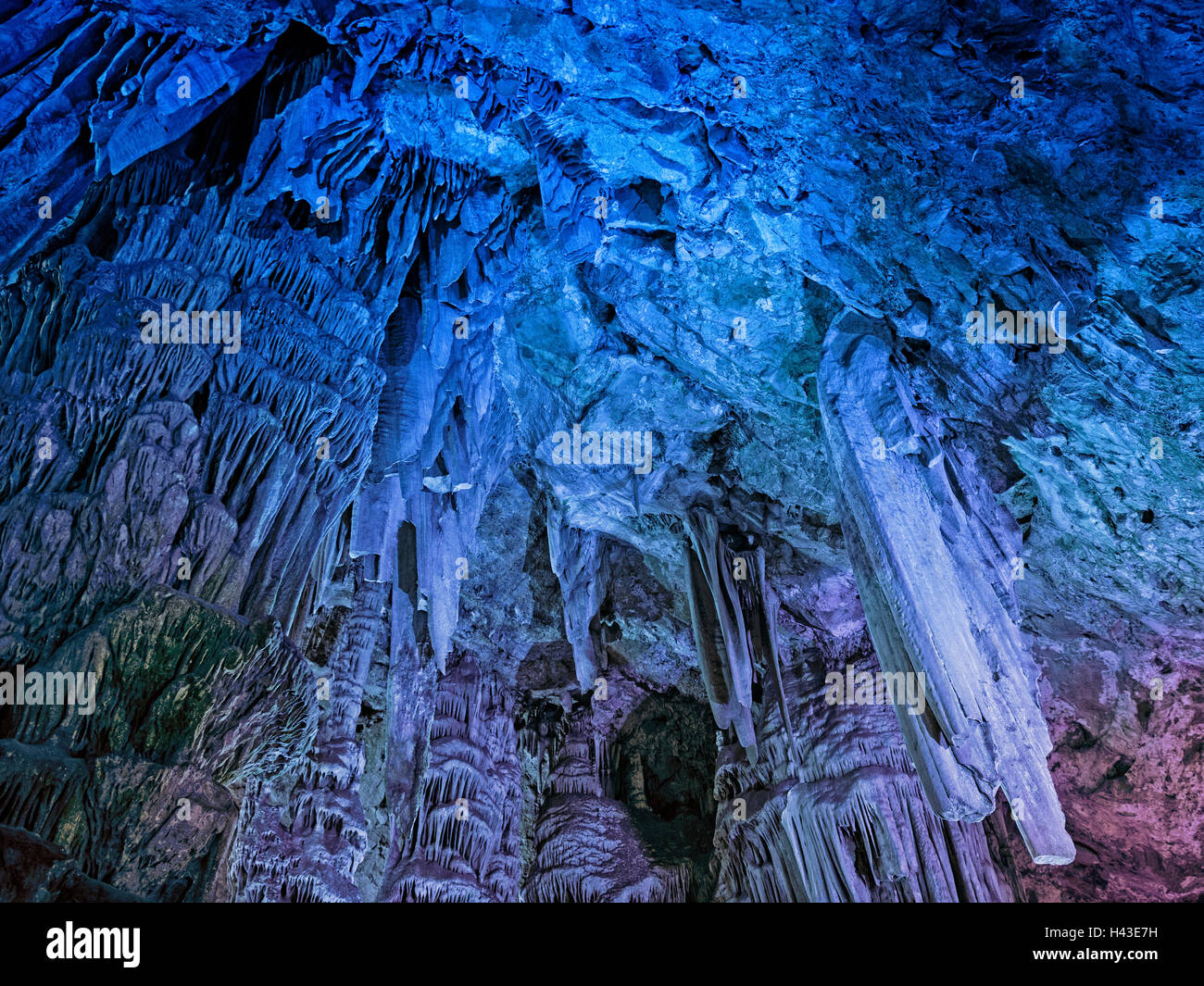 Stalactite cave St. Michael's Cave, limestone cave in the Upper Rock ...