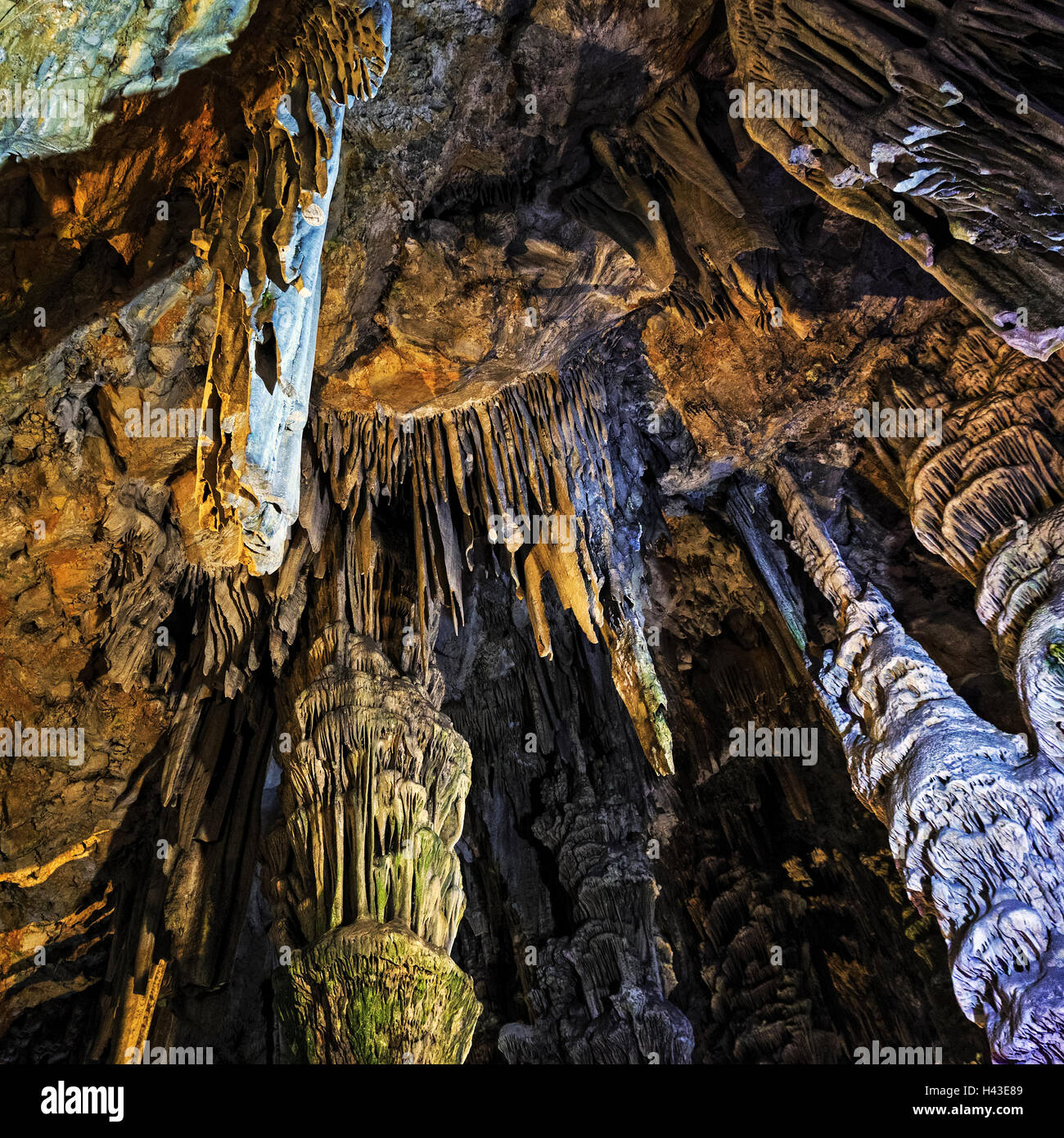 Stalactite cave St. Michael's Cave, limestone cave in the Upper Rock ...
