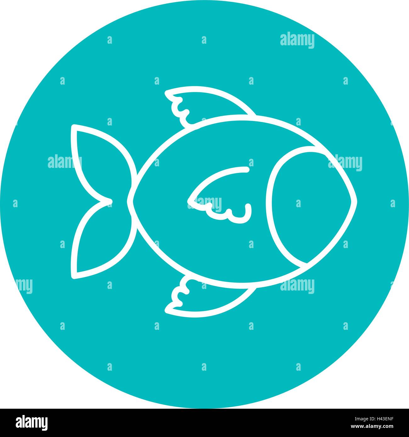 Circle shape with fish animal Stock Vector Image & Art - Alamy