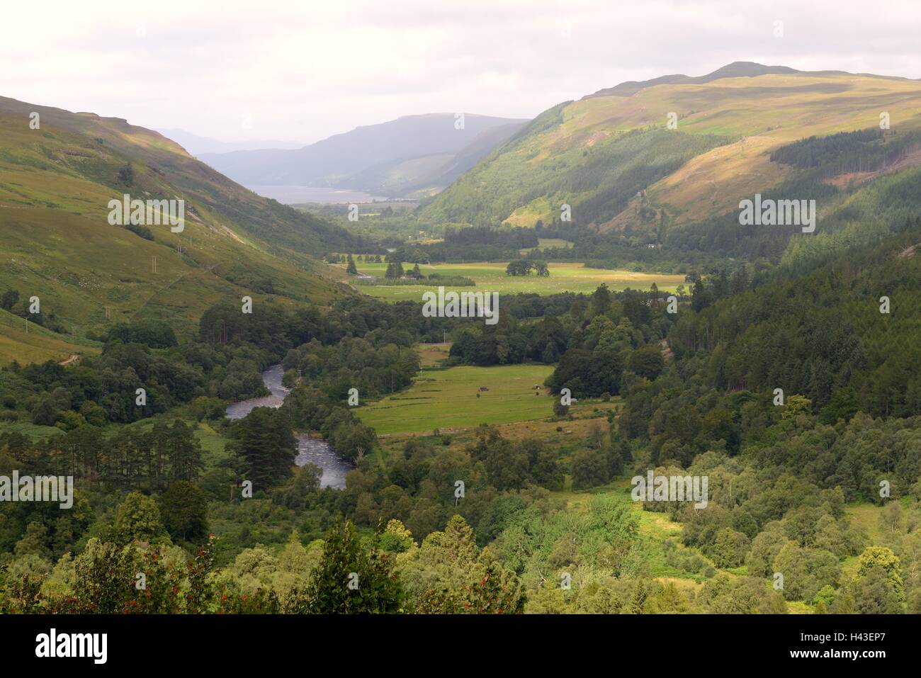 View from Braemore, Garve, Highland, Scotland, of the River Broom ...