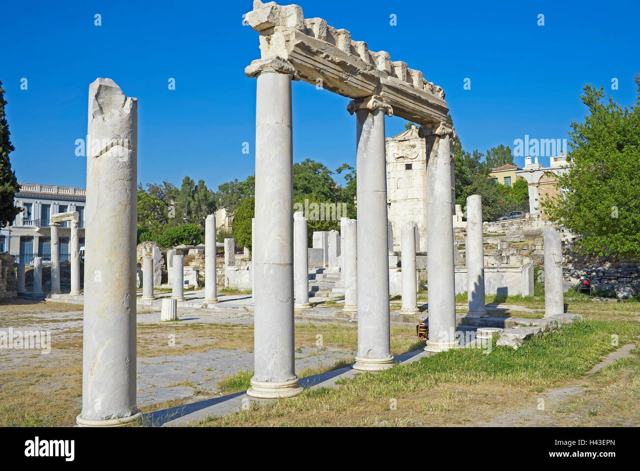 Ancient columns Roman Agora, Athens, Greece Stock Photo - Alamy