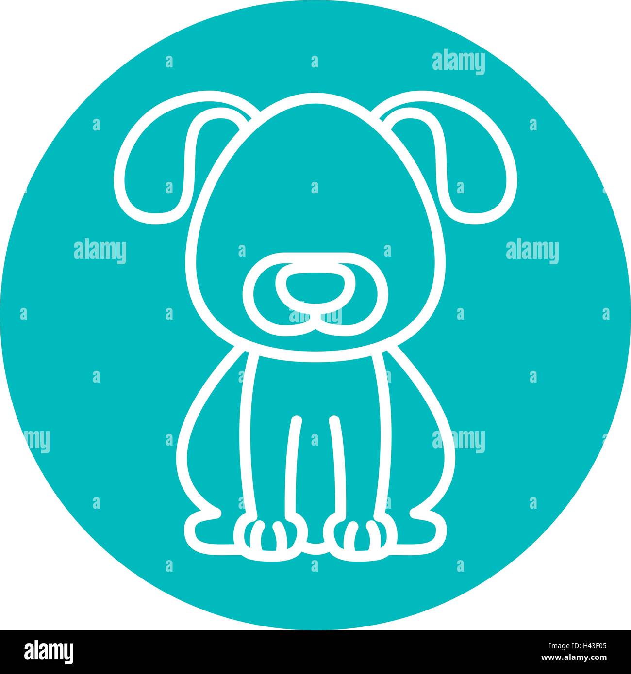Circle shape with dog domestic animal Stock Vector Image & Art - Alamy