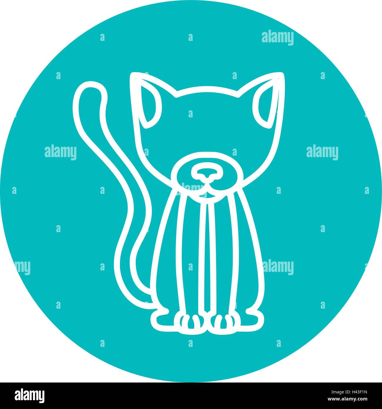 Circle shape with cat domestic animal Stock Vector Image & Art - Alamy