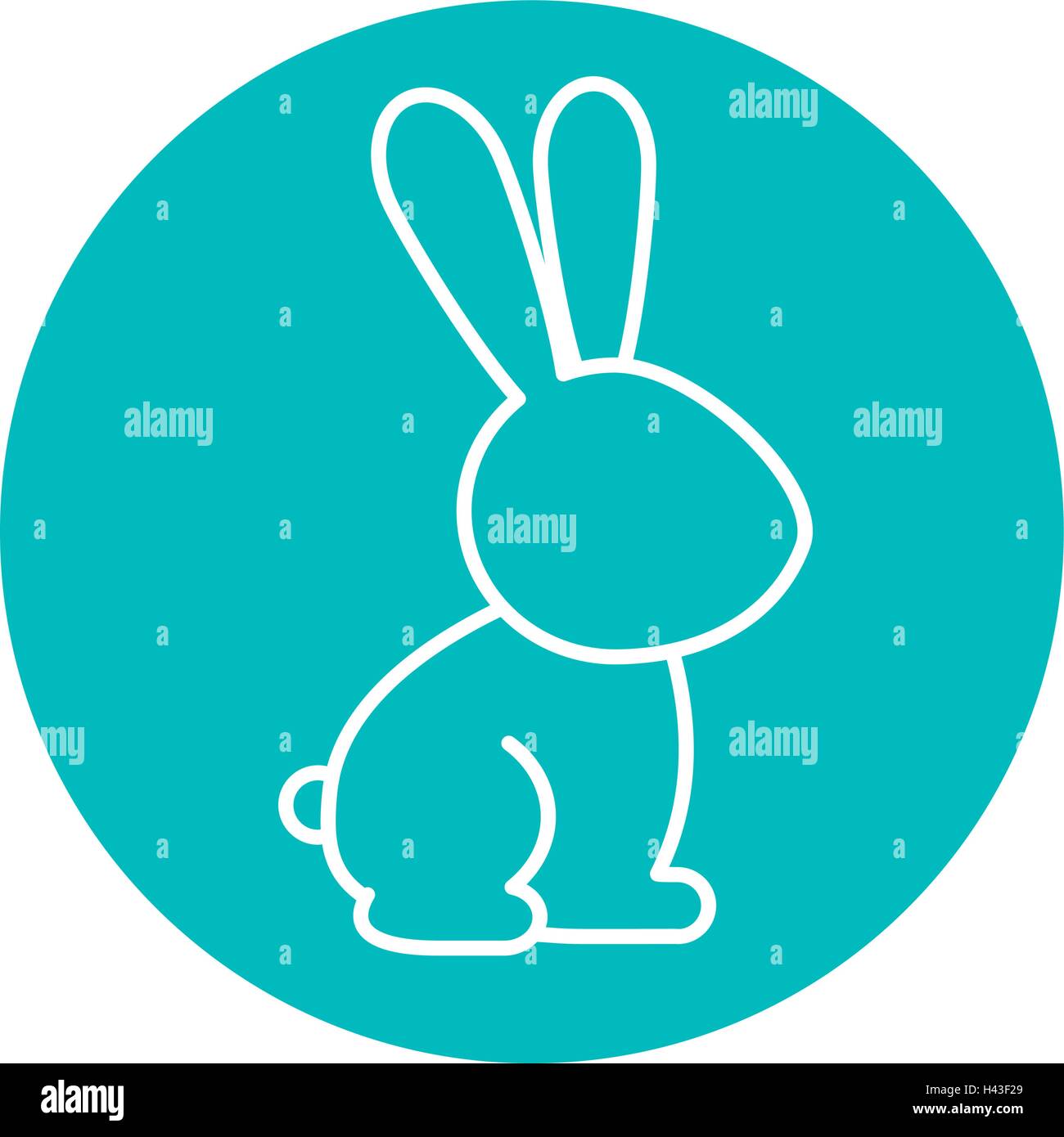 Circle shape with rabbit domestic animal Stock Vector Image & Art - Alamy
