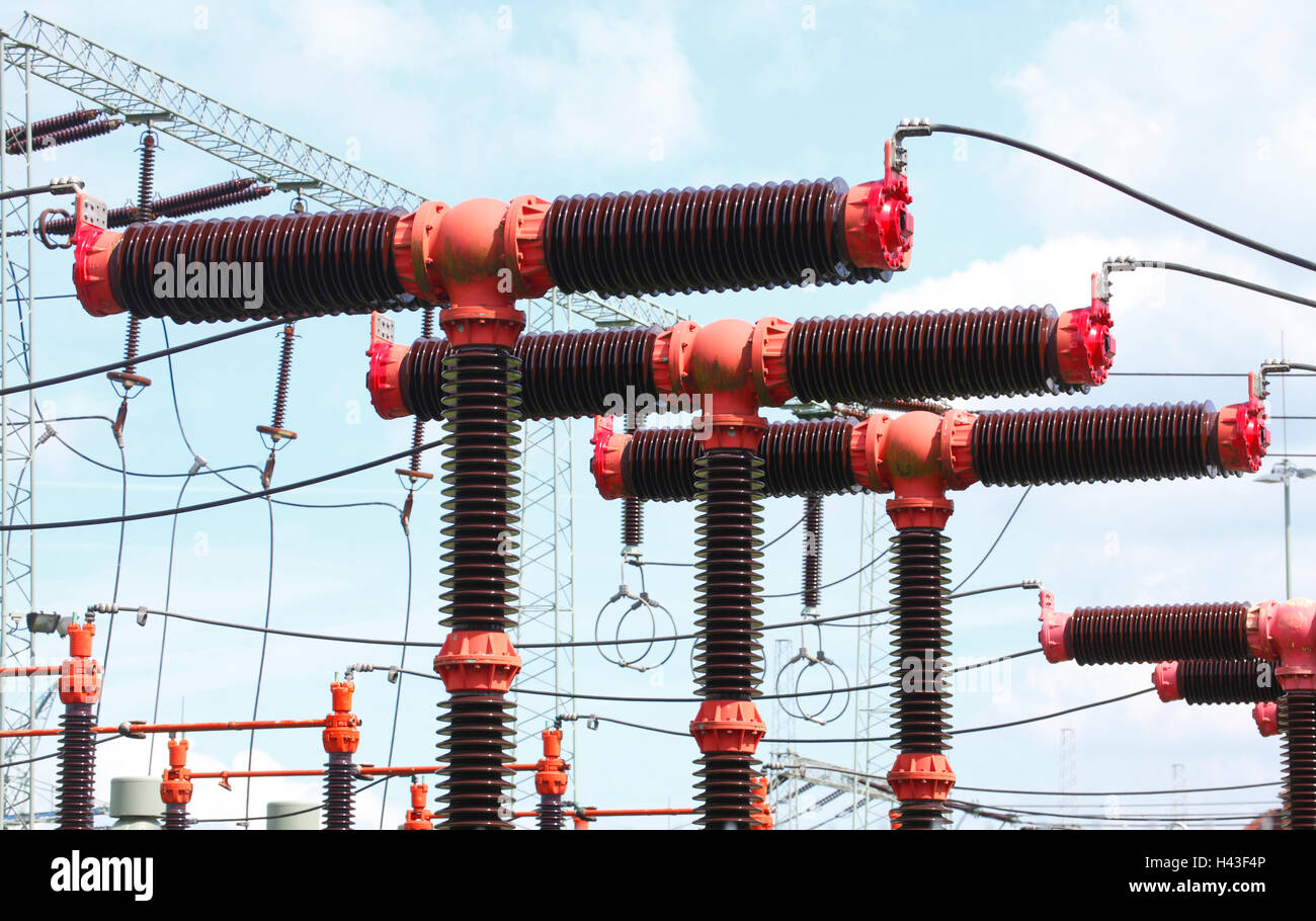 Isolators at an electrical substation, Bremen, Germany Stock Photo - Alamy