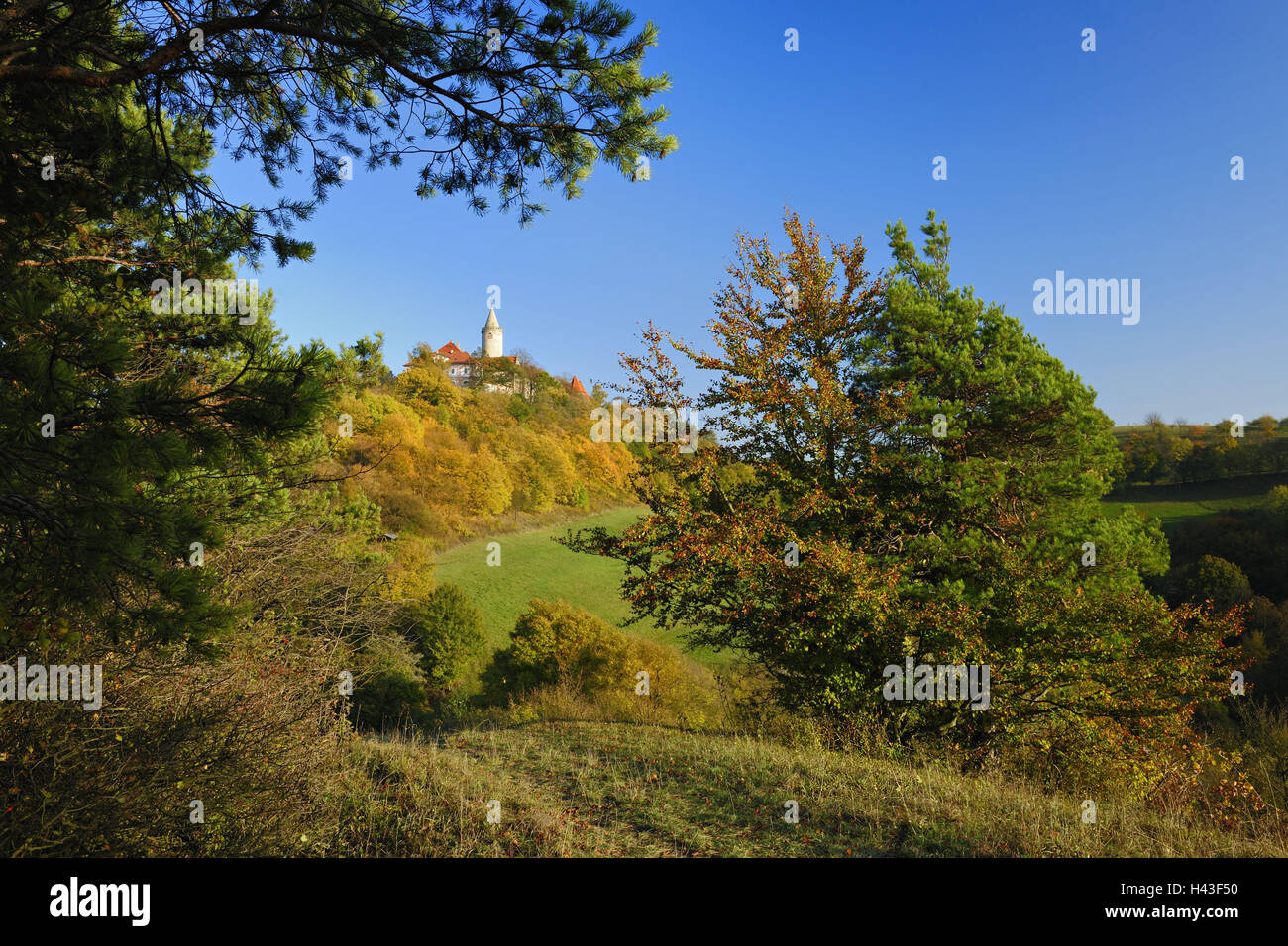 Germany, Thuringia, hall wooden country circle, autumn scenery ...
