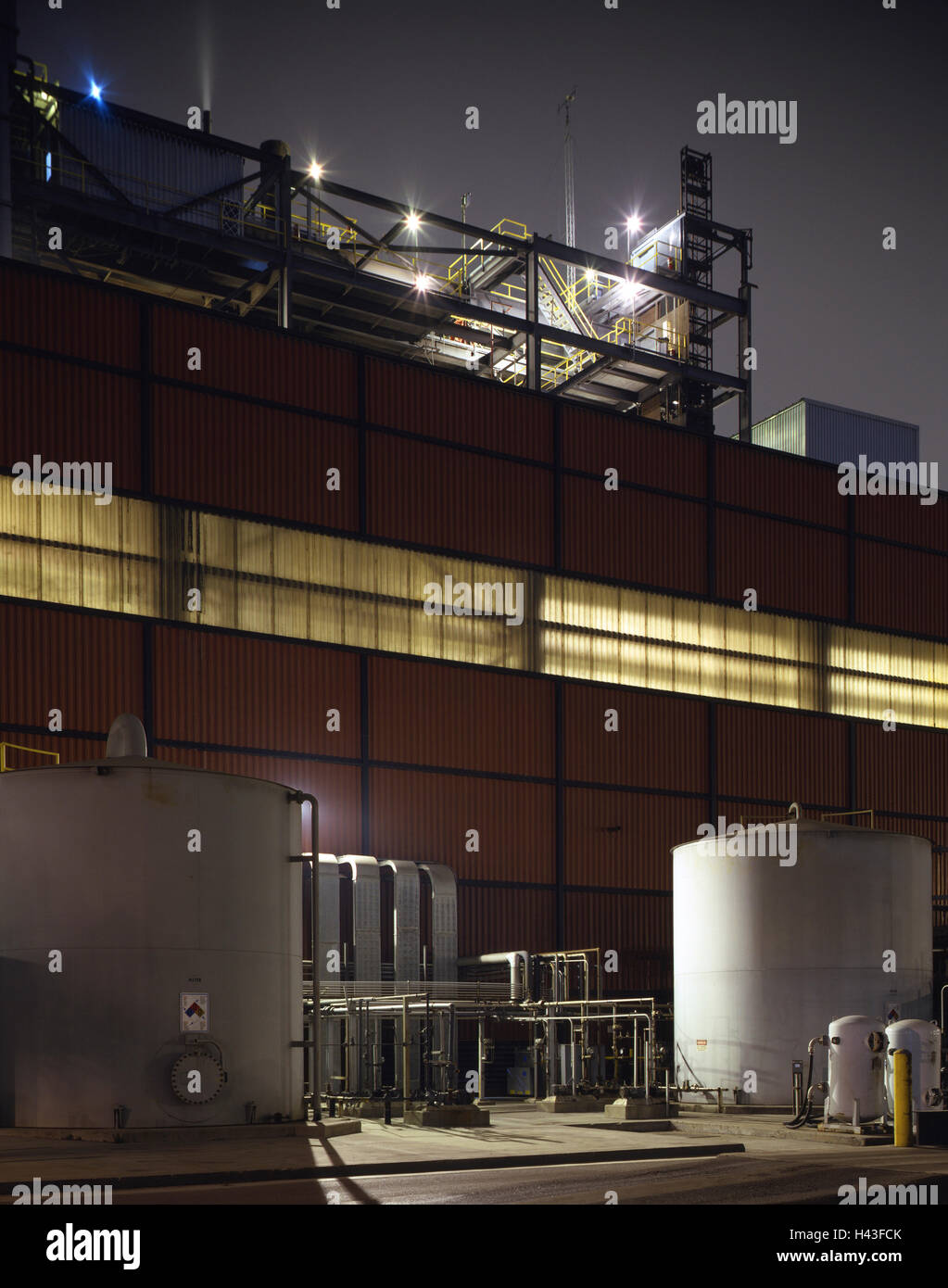 Illumination on warehouse at night Stock Photo - Alamy
