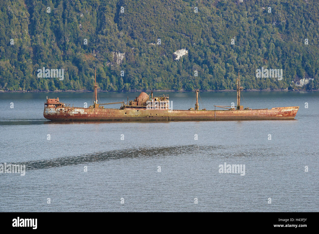 Shipwreck in the Patagonian Channels of southern Chile Stock Photo - Alamy