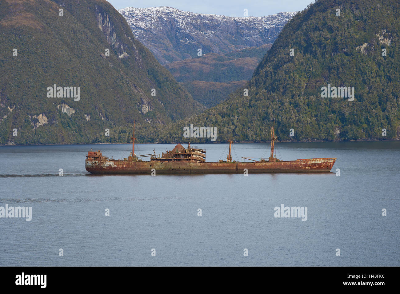 Shipwreck in the Patagonian Channels of southern Chile Stock Photo - Alamy
