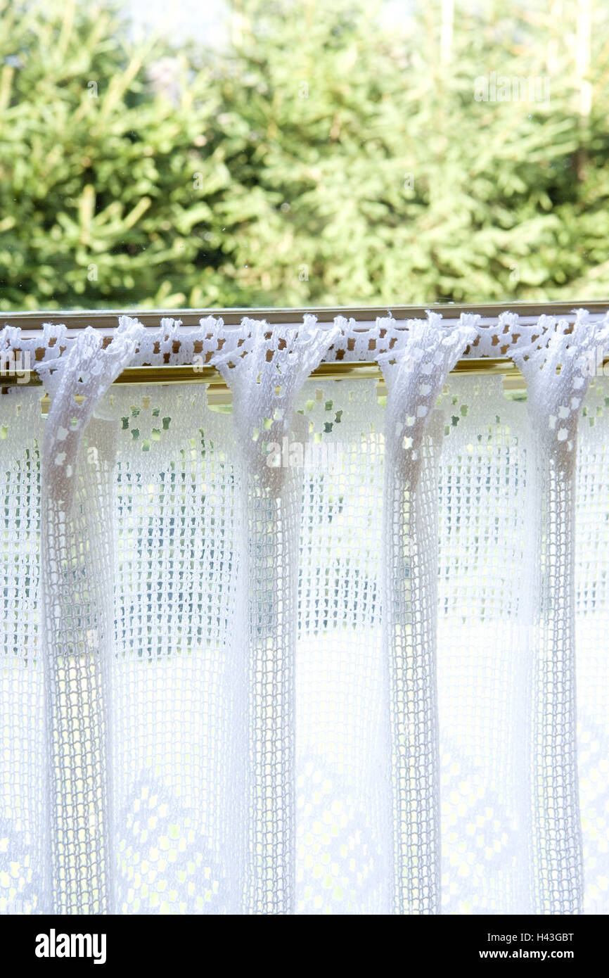 Window, lace curtain, detail Stock Photo - Alamy
