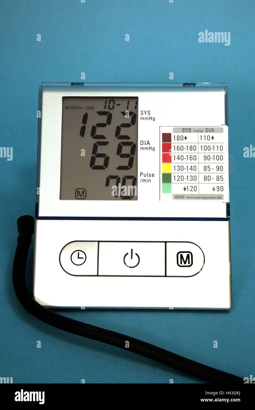 Blood pressure measuring instrument, display, display Stock Photo - Alamy