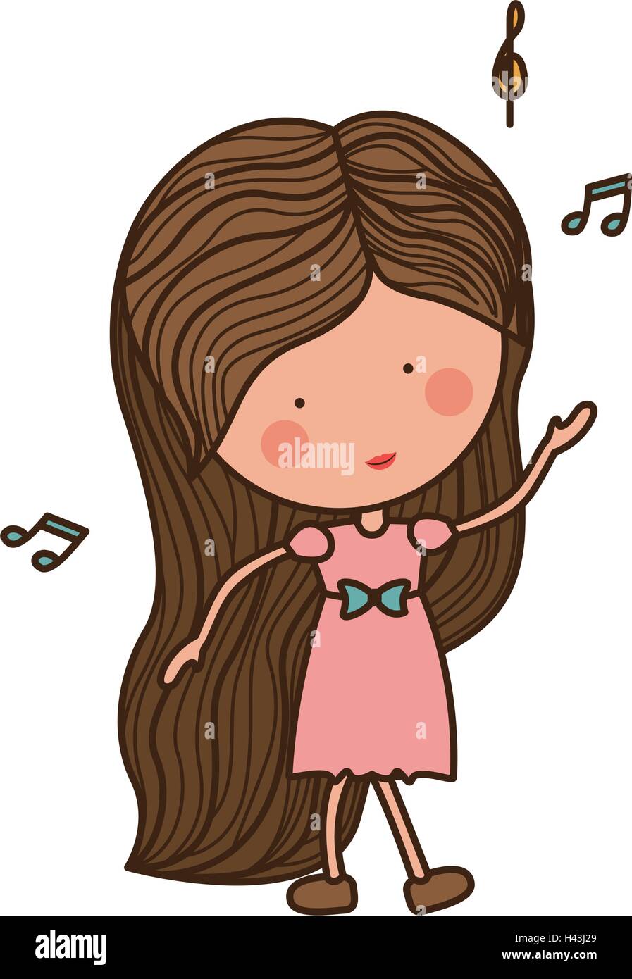woman dancing with musical notes Stock Vector Image & Art - Alamy