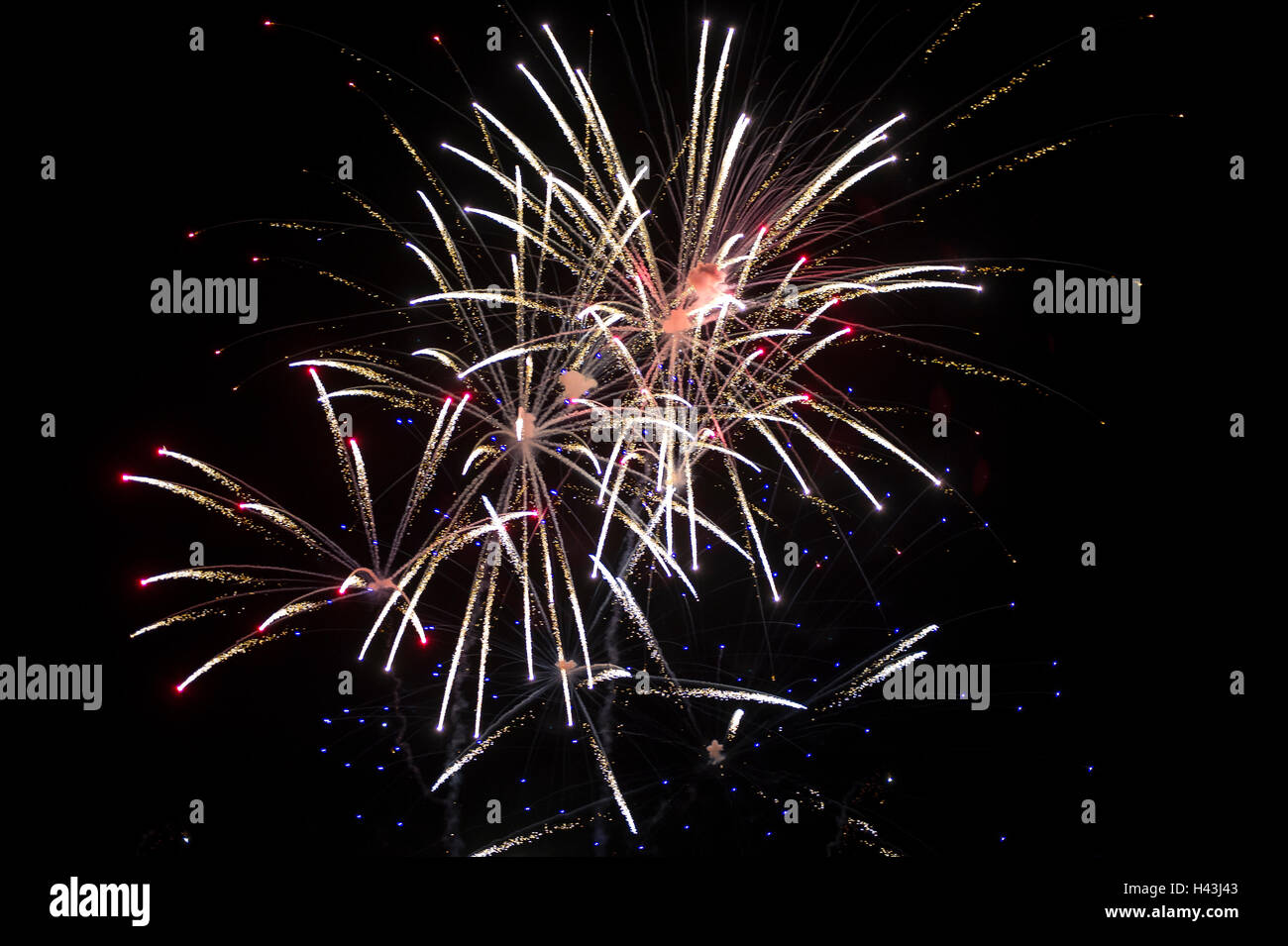 Fireworks in night sky Stock Photo - Alamy