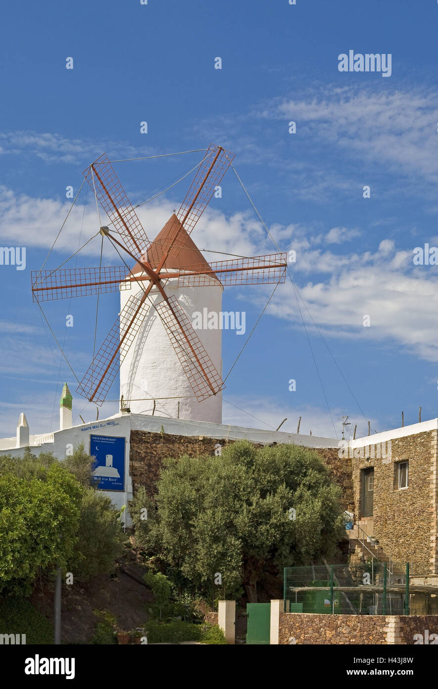Spain, the Balearic Islands, island Menorca, Mercadal, windmill Stock ...