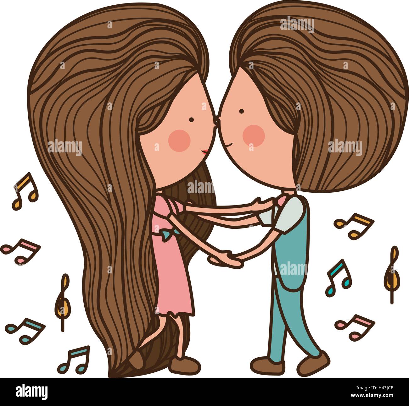 couple dancing with musical notes around Stock Vector Image & Art - Alamy