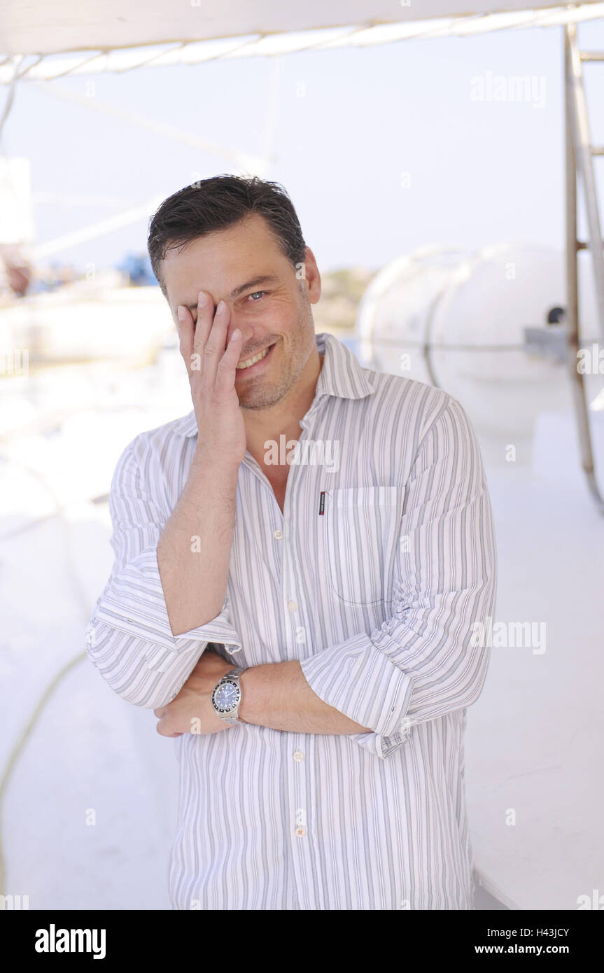 Man, middle old person, smile, portrait, model released Stock Photo - Alamy