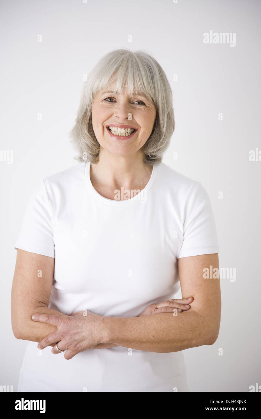 Senior, smile course, youthfully, happy, half portrait, Best-Age, woman ...