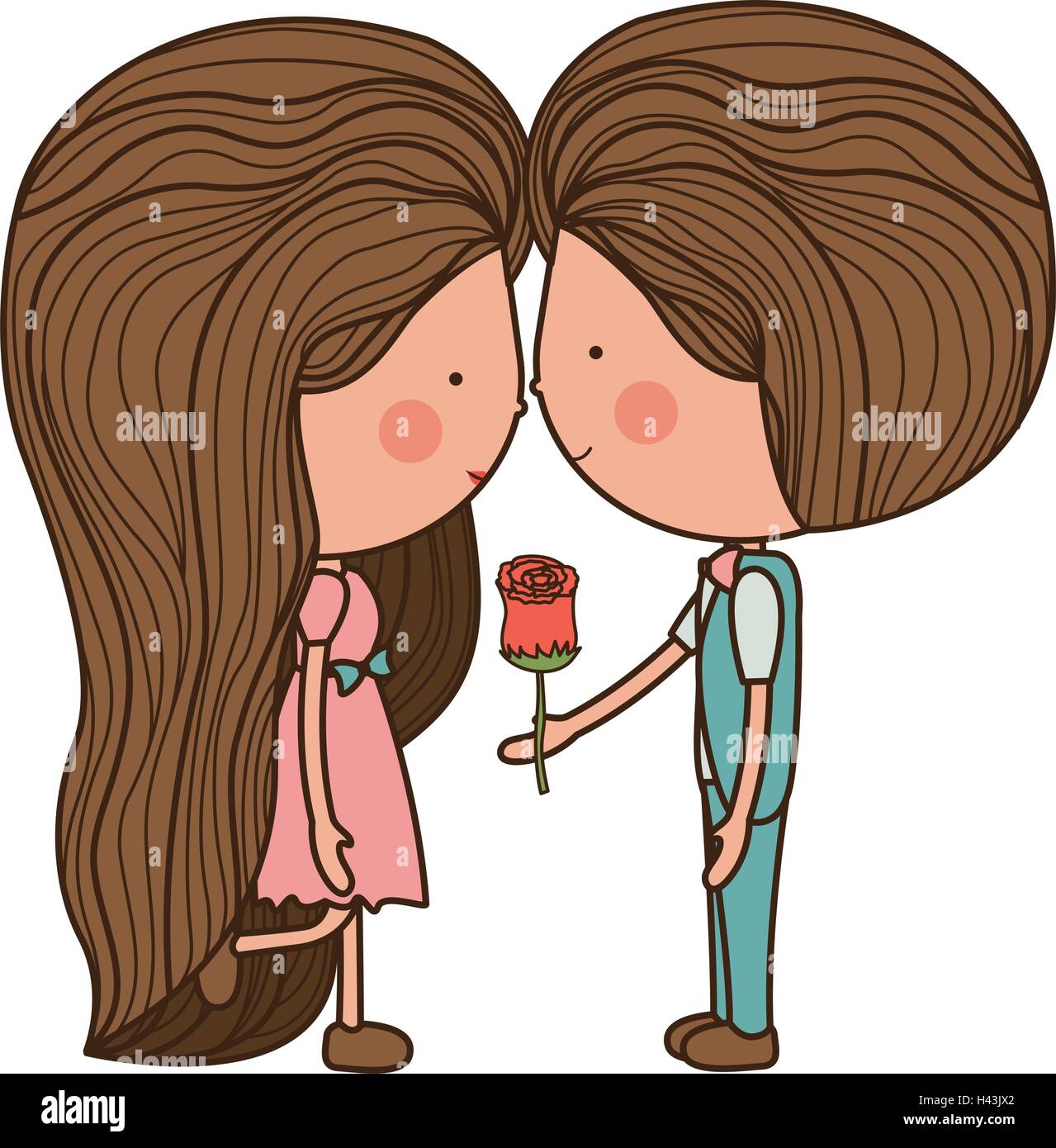 man giving a rose to girl Stock Vector Image & Art - Alamy