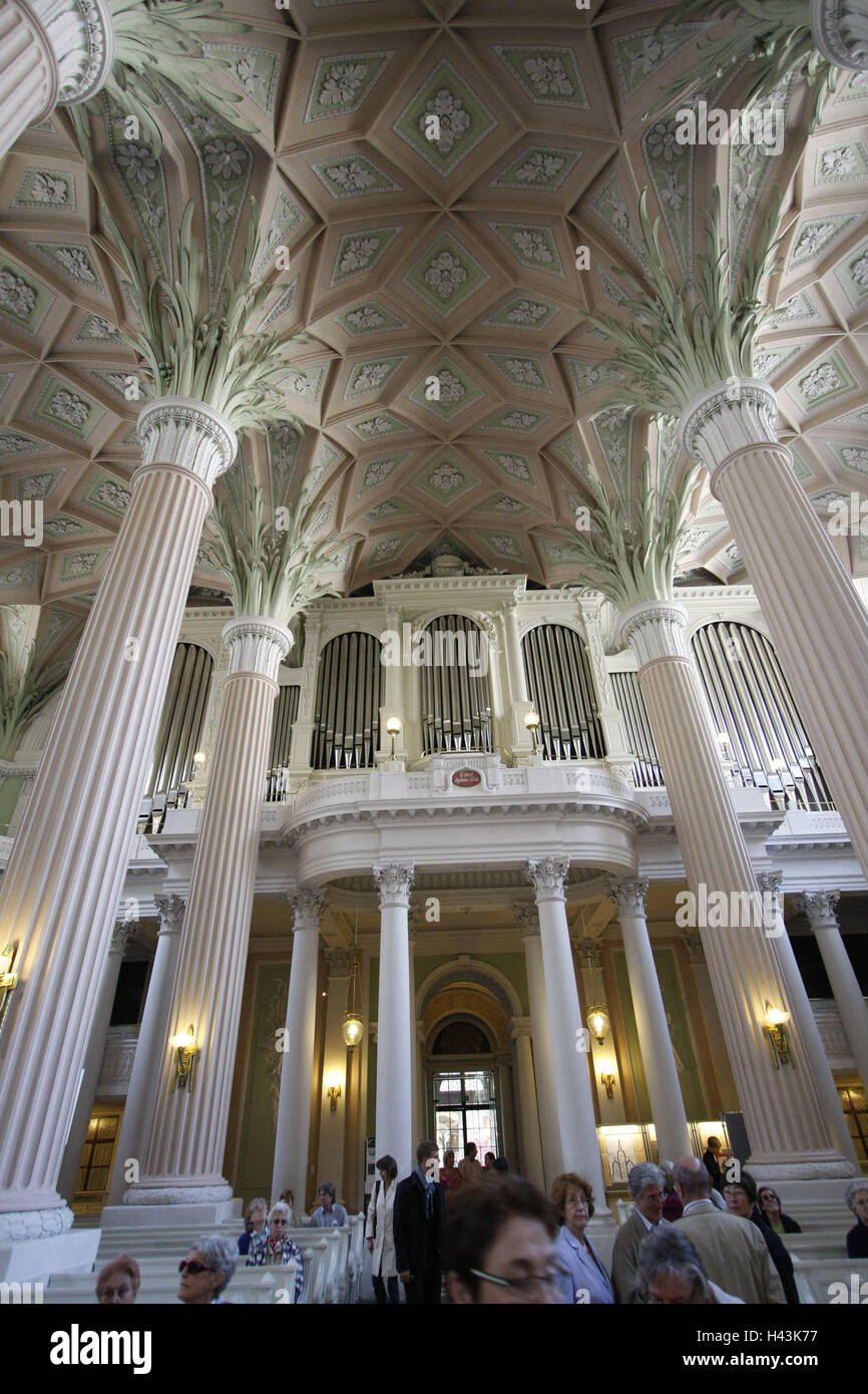 Germany, Saxony, Leipzig, Nikolaikirche, interior view, tourist,, hall ...