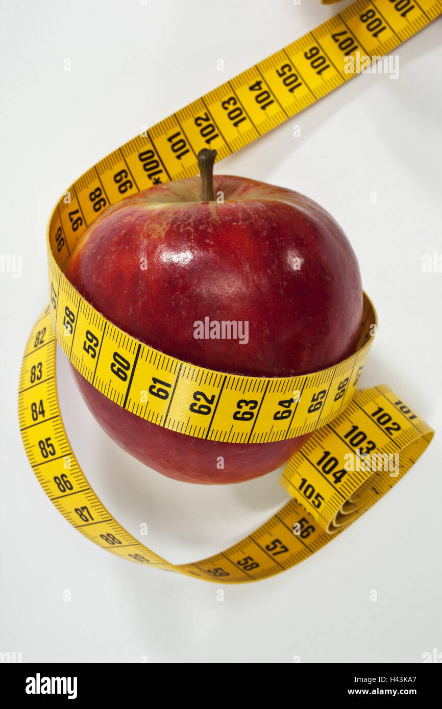 Apple, tape measure Stock Photo - Alamy