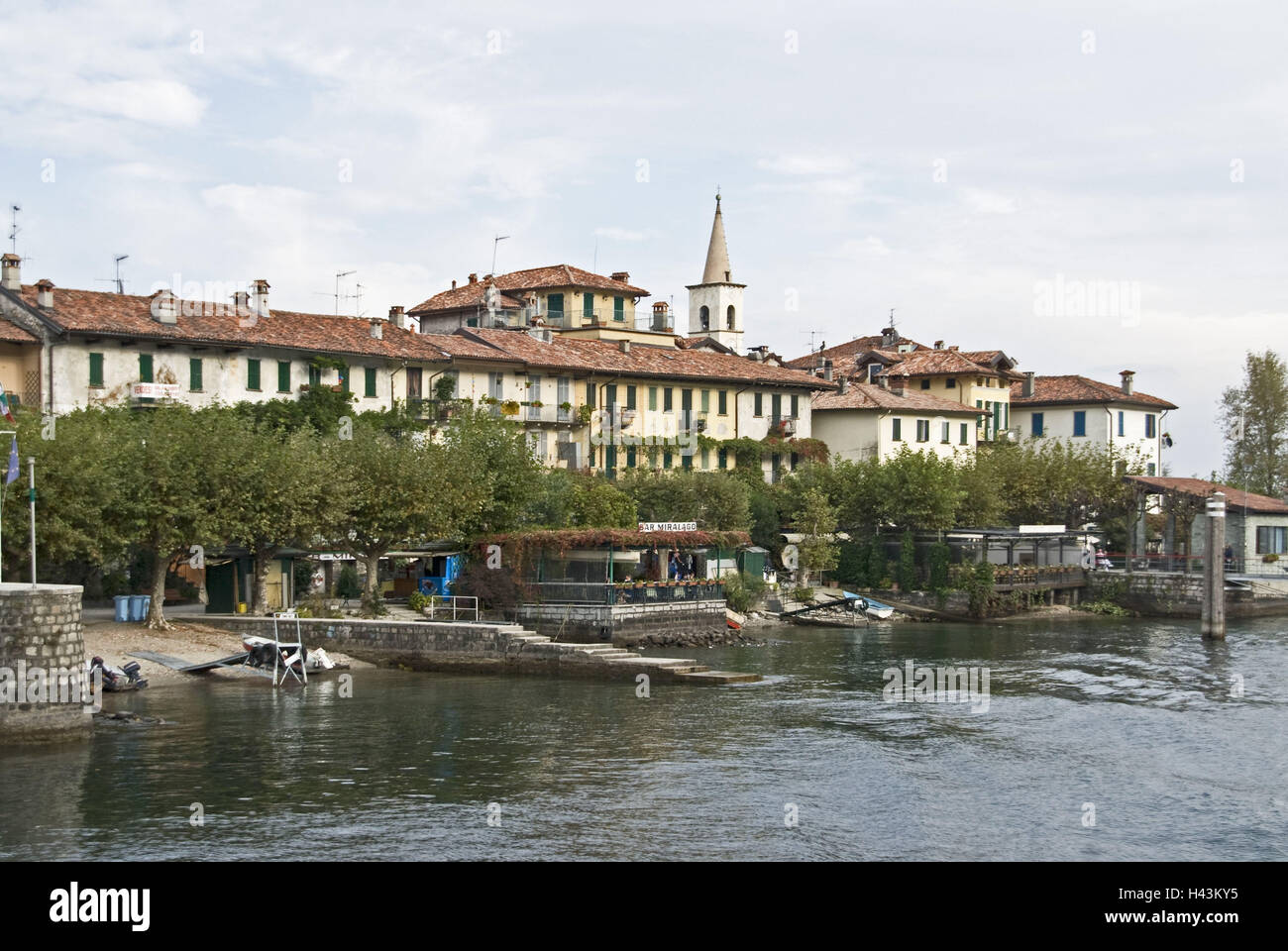 Italy, Lago Maggiore, Isola Dei Pescatori, local view, harbour Stock ...