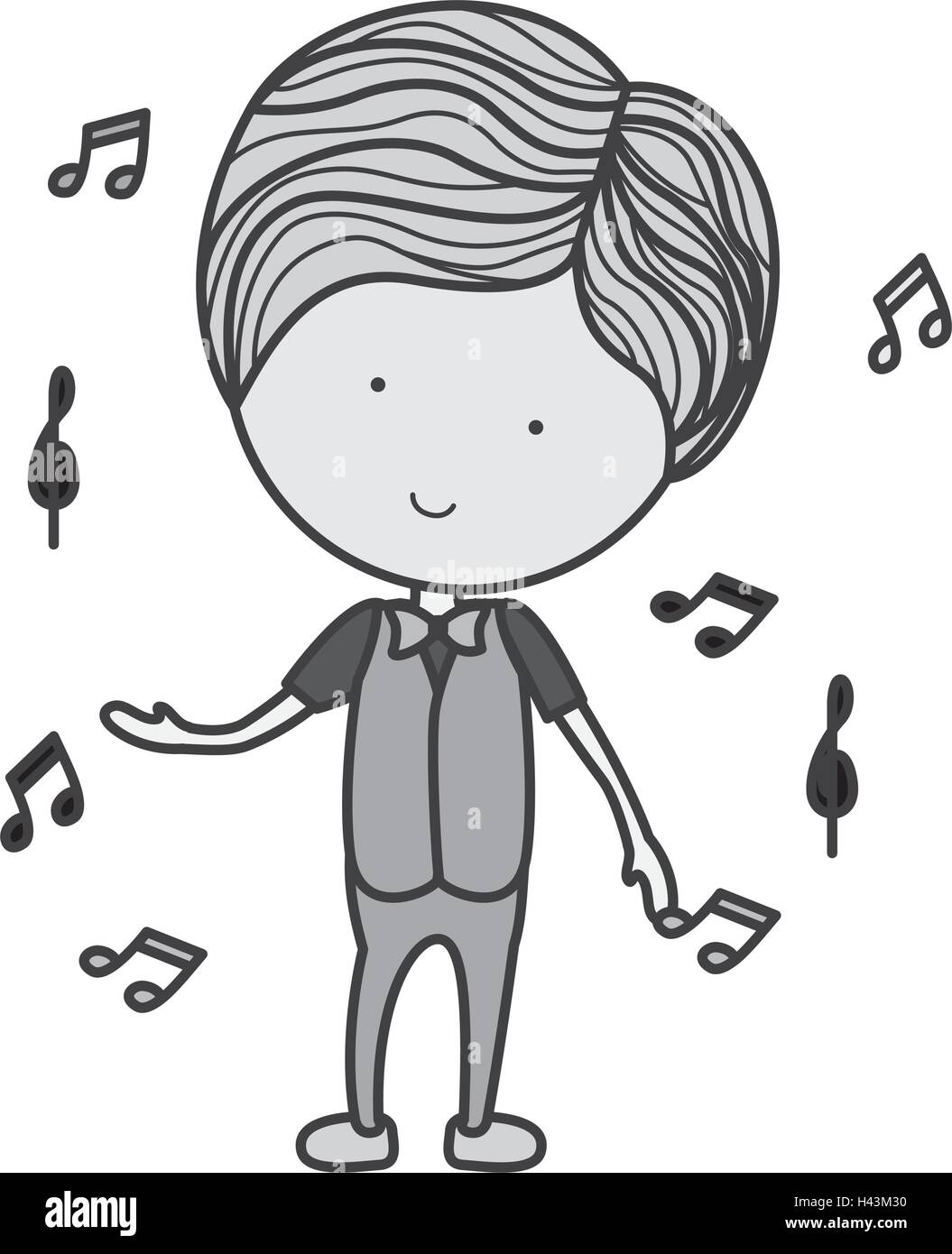 silhouette man dancing with musical notes Stock Vector Image & Art - Alamy
