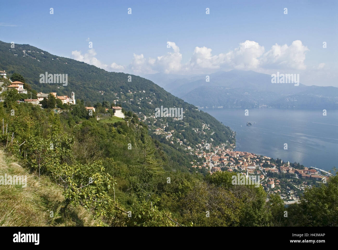 Italy, Lago Maggiore, lake, Cannero Riviera, local overview Stock Photo ...